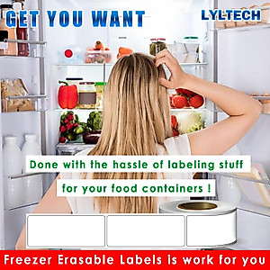 LYLTECH Food Erasable Labels-1 X 3 inch (125 Pack)- Kitchen Organization, Freezer & Fridge, White Dry Erase Labels for Food Containers and Jars