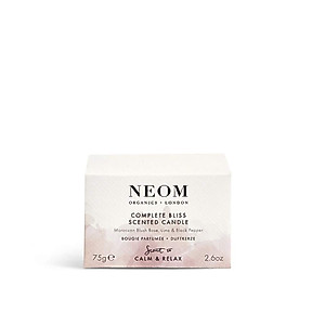 NEOM- Complete Bliss Scented Candle, Travel Size | Blush Rose, Lime & Black Pepper | Essential Oil Aromatherapy Candle | Scent to De-Stress