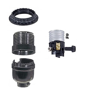 B&P Lamp Threaded Shell with Ring Phenolic Socket | Easy to Install Replacement Lamp Socket