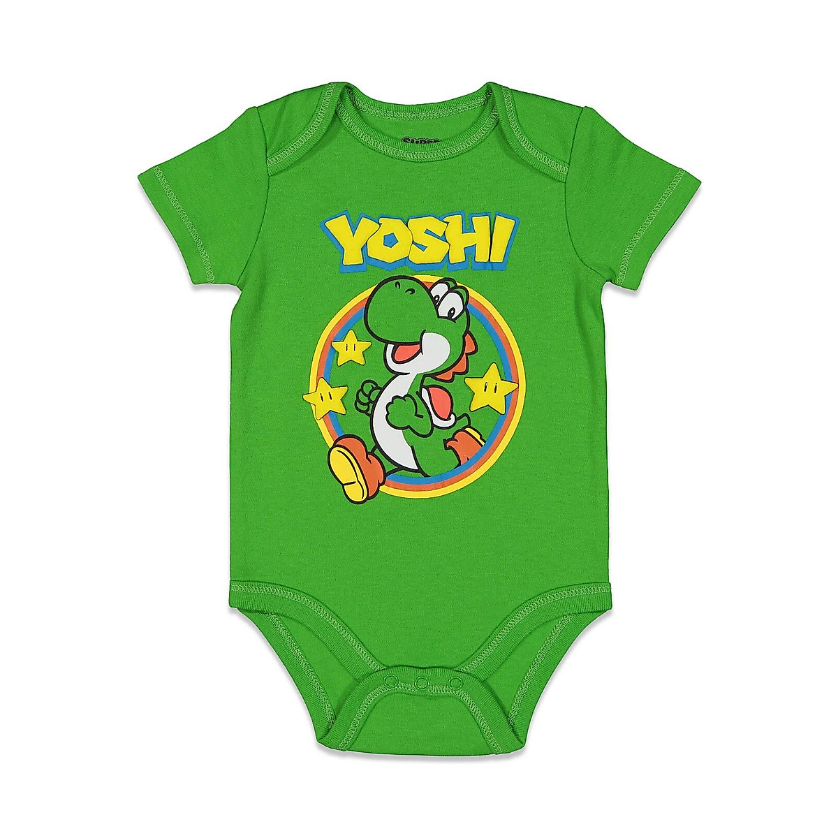 Super Mario Nintendo Mario Yoshi Donkey Kong Browser Lugi Toad Newborn Baby Boys 5 Pack Short Sleeve Bodysuits MulticoloRed 6-9 Months