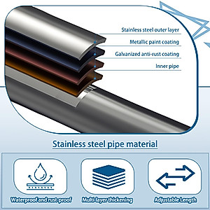 Hershii Adjustable Closet Shelf Wardrobe Rail Metal Hanging Rod Storage Rack Extendable Clothes Divider Separator Organizer for Cabinet Cupboard Kitchen Bathroom, (13.77''-23.62'') X 14.17''