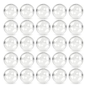 Capsule Vending Machine Round 50 pcs 1.1 inch - Gumball Machine Capsules Bulk Clear Container - Easter Basket Stuffers Birthday Gifts Pinata Stuffers DIY Craft Supplies - Clear Capsules Empty