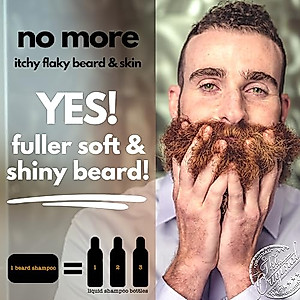 Professor Fuzzworthy's Beard & Hair Hemp Shampoo Bar - Unscented for Sensitive Skin - Normal Dry Oily Hair 4.2oz