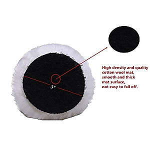 GRACEFUR Lambs Wool Polishing Buffing Pad Hook and Loop Soft Cutting Pad 3"/4"/5"/6"/7" Available Polisher for Auto Car (3"-10pack)