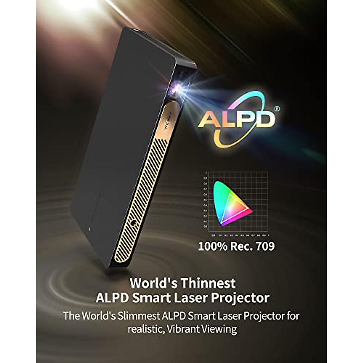 WEMAX Go Advanced Portable Smart Laser Projector, 1080p Mini Projector, 4K Support, Stream Netflix, Built-in Battery, Auto Keystone, Bluetooth 5.0, Perfect for Mobile Business, Outdoor Night Movies