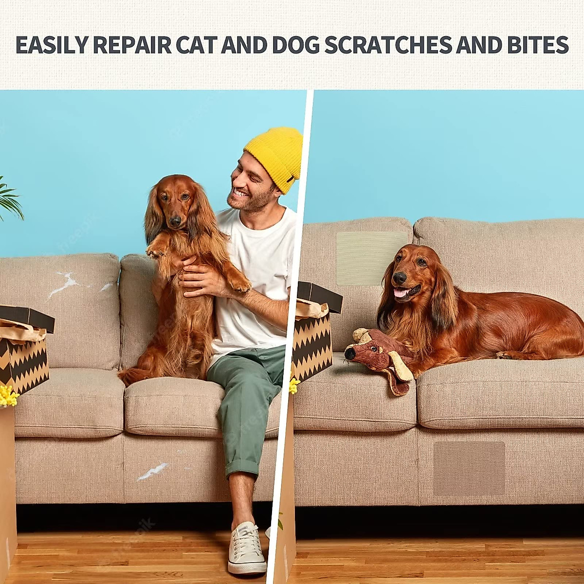 Fabric Repair Patch,9x11 inch 2 PCS of Self-Adhesive Canvas Fabric Patches,Suitable for Repair and Upholstery of Various Fabrics,for Damaged Sofas,Tents,Suitcase,Car Seats.(Black,Waterproof)