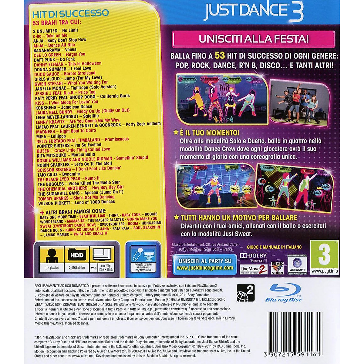 Just Dance 3 (Italian Box - EFIGS in Game)