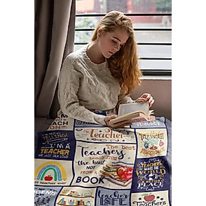POQUSH Teacher Gifts,Teacher Appreciation Gifts for Women/Men,Best Teacher Gifts for Women,Gifts for Teachers,Teacher Appreciation Gifts, Gifts for Teachers Women,Funny Teacher Gifts Blanket 60X50in
