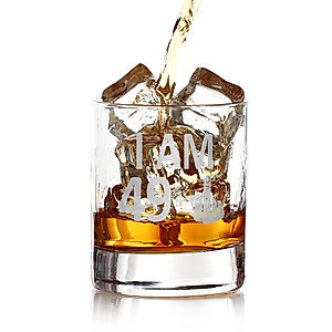 Promotion & Beyond I AM 49 PLUS 1 Whiskey Glass - Funny Sarcastic Finger 50th Birthday Gift