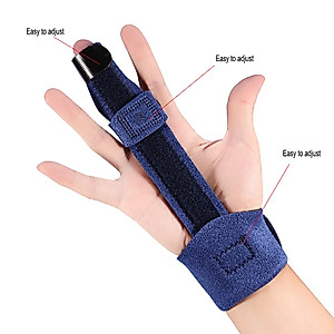 ZJchao Finger Extension Splint, Finger Brace Adjustable Fixing Belt Hand Support for Straightening Curved Finger Fractures Care Locked Stenosing Tenosynovitis Tendon Release Pain Relief