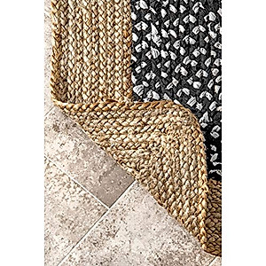 NuLOOM Lesha Natural Fiber Area Rug, 7' 6" x 9' 6", Black