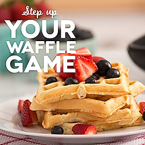 DASH No-Drip Waffle Maker: Waffle Iron 1200W + Waffle Maker Machine For Waffles, Hash Browns, or Any Breakfast, Lunch, & Snacks with Easy Clean, Non-Stick + Mess Free Sides - Aqua