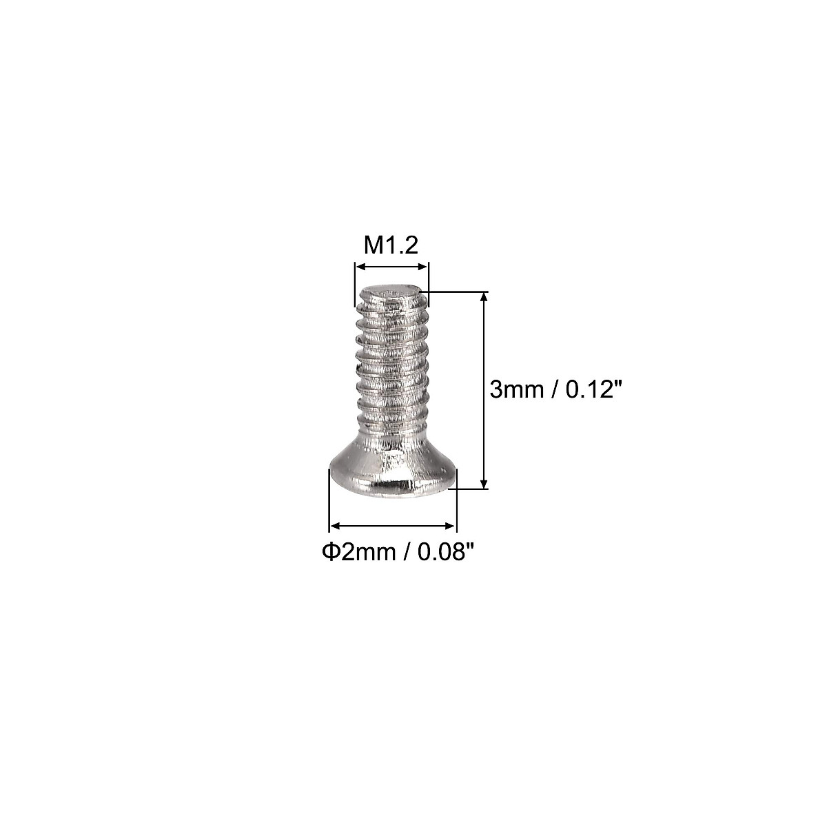 uxcell M1.2 x 3mm Phillips Screw Fastener Silver Tone for Laptop PC TV Fan Switch 350pcs
