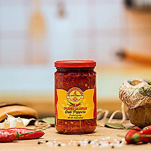 Crushed Calabrian Chili Pepper, Paste/Spread/Sauce, Hot, Savory, Delicious, TuttoCalabria,10 oz, (285g)