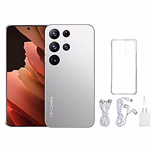 TUORE Smartphone, Cell Phone 6.82 Inch Dual Card Dual Standby RAM 8GB ROM 256GB for Playing Games (Silver)