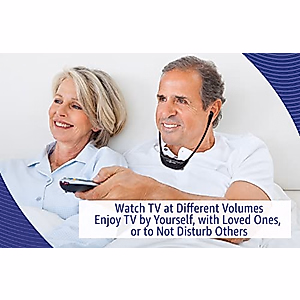 AudioRange 【New Model】 Seniors & Hard of Hearing | Wireless TV Headset Delay-Free, Lightweight, Comfortable, Rechargeable in-Ear Headphones for TV Watching, Television Amplifier, RF Headphones