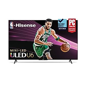 Hisense 55-Inch Class U6 Series ULED Mini-LED Google Smart TV (55U6K, 2023 Model) - QLED, Full Array Local Dimming, HDR 10+, Dolby Vision IQ, Game Mode Plus VRR, 240 Motion Rate, Compatible with Alexa
