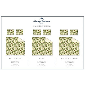 Tommy Bahama - California King Comforter Set, Cotton Sateen Bedding with Matching Shams & Bedskirt, Home Decor for All Seasons (Palmiers Green, California King)