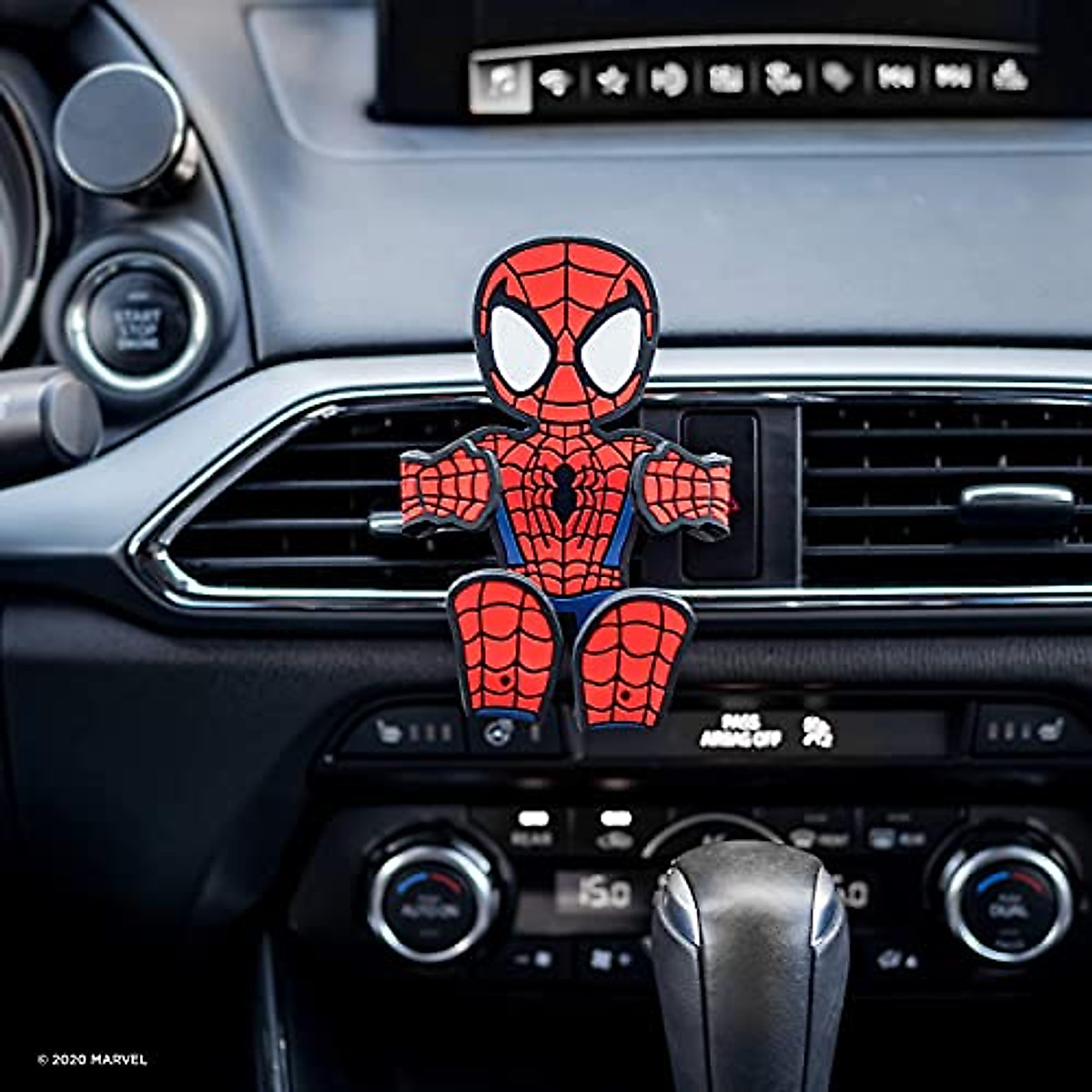 Spider-Man Hug Buddy Air Vent Car Phone Holder, Adjustable, Universal Fit, Cell Phone Mount with iPhone, Samsung Galaxy, LG, Google, Pixel, Moto, Black and Other Smartphones