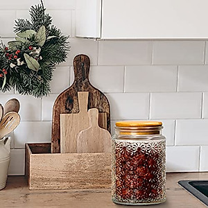 LINXIU Airtight Glass Food Jars with Bamboo Lid Canister Airtight Storage Jar Container Decorative Jars for Pantry Storage and Kitchen Organization 1 Pack