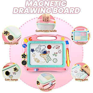 Toddler Toys for 1 2 3 4 5 Year Old Girls Boys, Magnetic Drawing Doodle Board Gifts for 1 2 3 4 Year Old Kids, Doodle Board Learning Toys for Toddlers Age 1 2 3 4 5 Christmas Birthday Gifts