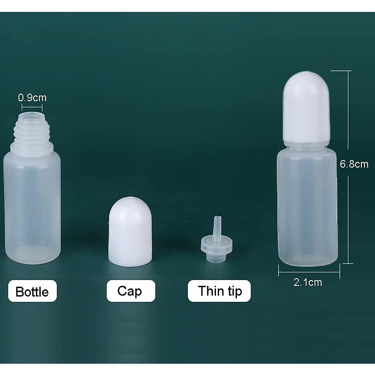 lasenersm 20 Pieces 10ml LDPE Plastic Thin Tip Dropper Bottles Liquid Drop Bottles Small Mouth Dropping Bottles Empty Squeeze Dropper Bottles Translucent Plastic Dropper Bottle with White Cap