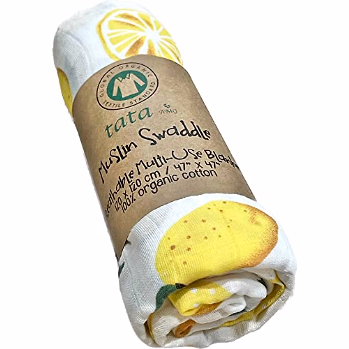 TATA AMG ® Muslin Baby Blankets | Swaddle for Newborns | 100% Organic Cotton Gauze Receiving Blanket Soft, Silky & Breathable for Girls & Neutral Gender | Baby Essentials | 47 x 47 inches