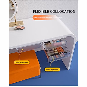 ELJIF Under Desk Drawer, Office Organizer, Storage Cabinet, Self-adhesive Organizer Box, Slide-out Cabinet, Desk Caddy Single Medium (White)