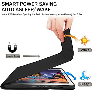 KVAGO iPad Keyboard Case 9.7 inch, Compatible with iPad 6th Generation,iPad 5th Generation, iPad Pro 9.7 inch, iPad Air 2,iPad Air, Protective Folio Cover with Wireless Bluetooth Keyboard -Black