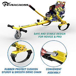 EVERCROSS Hoverboard Seat Attachment, New Gen Hoverboard Seat with Safety Brake System, Hoverboard Attachment with Adjustable Frame Length for 6.5" 8" 10" Hoverboard, Suitable for Kids & Adults