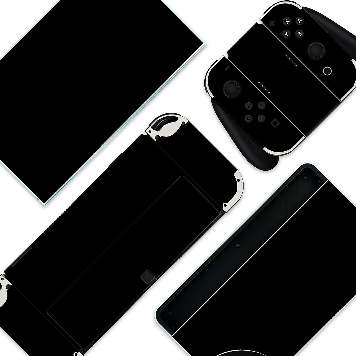 BelugaDesign Solid Color Switch Skin | Cute Pastel Sticker Wrap Vinyl Decal | Compatible for Nintendo Switch (Switch OLED, Black)