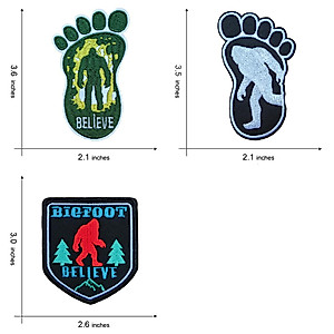 KLORIZ Bigfoot in The Woods Embroidered Iron On Sew On Patches Sasquatch Believe Jacket Backpack Applique