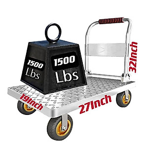 Folding Platform cart Dolly cart Push Cart Dolly Moving Platform (1500 LBS Small(27X19INCH))