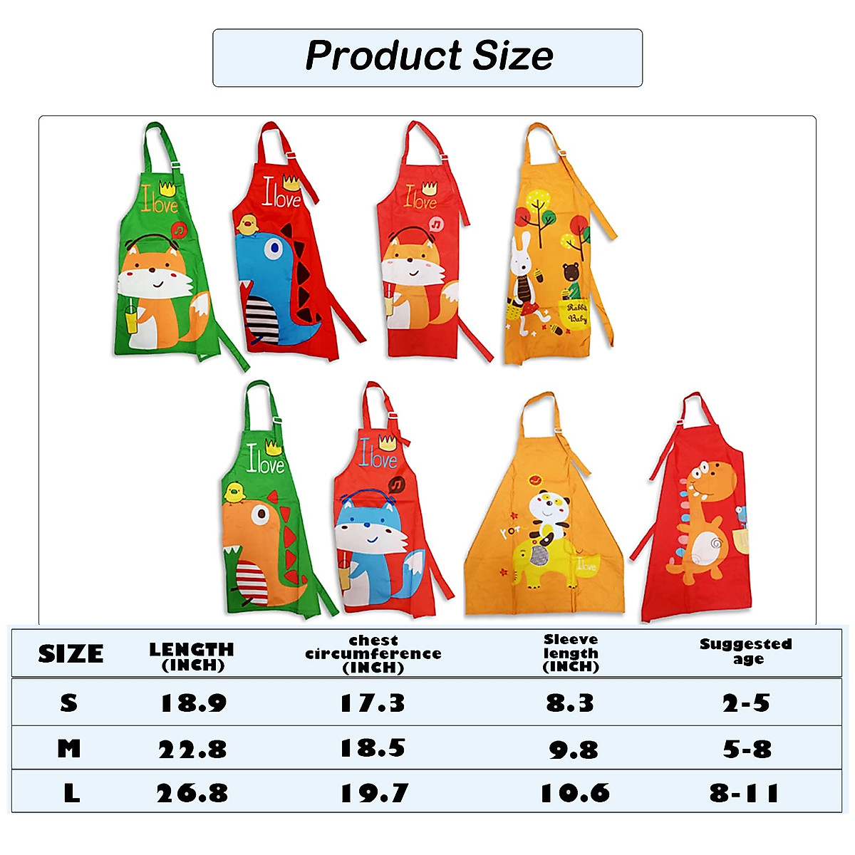 sanseble Kids Apron Art Painting Cooking Craft Gardening Toddlers Childs Boys Girls Smock with Pocket Waterproof