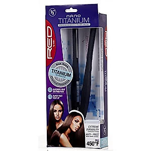 KISS Titanium Flat Iron, Red, 1/2"