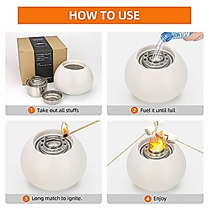 ComboJoy Tabletop Fire Pit Bowl - 2 Hours Burning, Portable and Easy Wipe Clean Mini Fireplace -Novelty Gift for Christmas, Thanksgiving