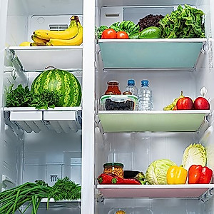 Nuanchu 4 Pcs Refrigerator Liners 4 Color Mixed Fridge Liner 12 x 118 inch Washable Oilproof Refrigerator Mats Waterproof Cover Pads for Freezer Kitchen Cabinet Drawer Cupboard Glass Shelves Table