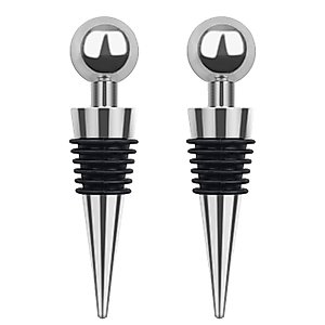 2 Pack Wine Bottle Stopper Reusable Wine Stoppers for Beverage Bottles Wine Stopper Decorative Bottle Stoppers for Bar, Holiday Party, Wedding and Gifts