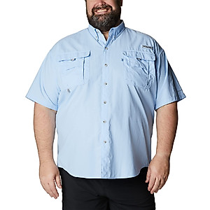 Columbia Men's Bahama II UPF 30 Short Sleeve PFG Fishing Shirt, Sail, Large