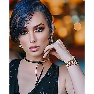 QUNDAXI for Apple Watch Band 41mm 40mm 38mm 45mm 44mm 42mm Series 8 7 6 5 4 3 2 1 SE SE2 Women Watchband Stainless Steel Metal for iWatch Bands (38mm 40mm 41mm, Rose gold)