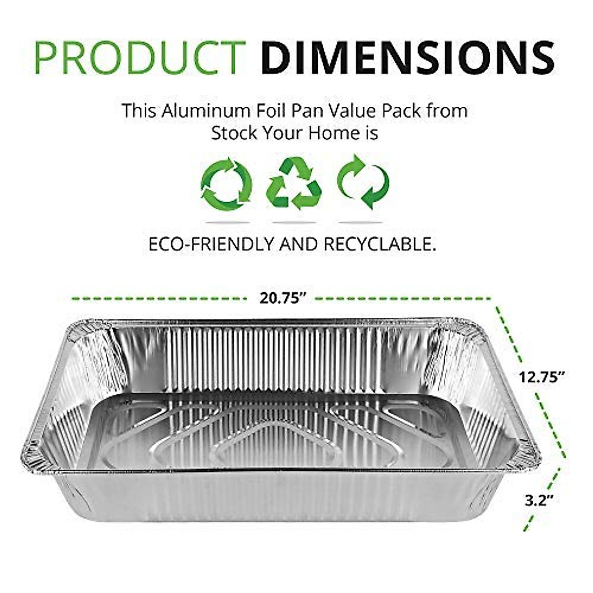 21x13 Aluminum Pans (20 Pack) Durable Full Size Deep Aluminum Foil Roasting & Steam Table Pans - Deep Pan for Catering Large Groups - Disposable Pans Great for Cooking, Heating, Storing, Prepping Food