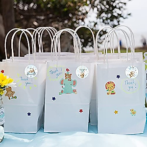 Bear Baby Stickers-500Pcs Thank You Beary Much Circle Labels,1.2 Inch Baby Shower Bear Theme Blue Candy Stickers for Kids