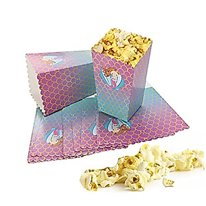 Popcorn Carton 72 Pcs Popcorn Boxes Mermaid Popcorn Boxes Party Candy Cartons Cartoon Gift Box Scalloped Favor Box Popcorn Box Cardboard Popcorn