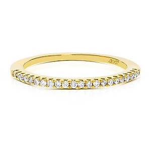 Vir Jewels 1/6 cttw Pave Round Diamond Wedding Band for Women in 10K Yellow Gold Prong Set, Size 5