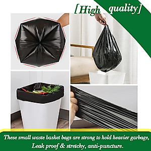 Hommaly 2.6 Gallon 240 pcs Small Black Trash Bags, Strong Garbage Bags, Bathroom Trash Can Bin Liners Unscented, Mini Plastic Bags for Office, Waste Basket Liner, Fit 6-10 Liters, 2-2.6 Gal