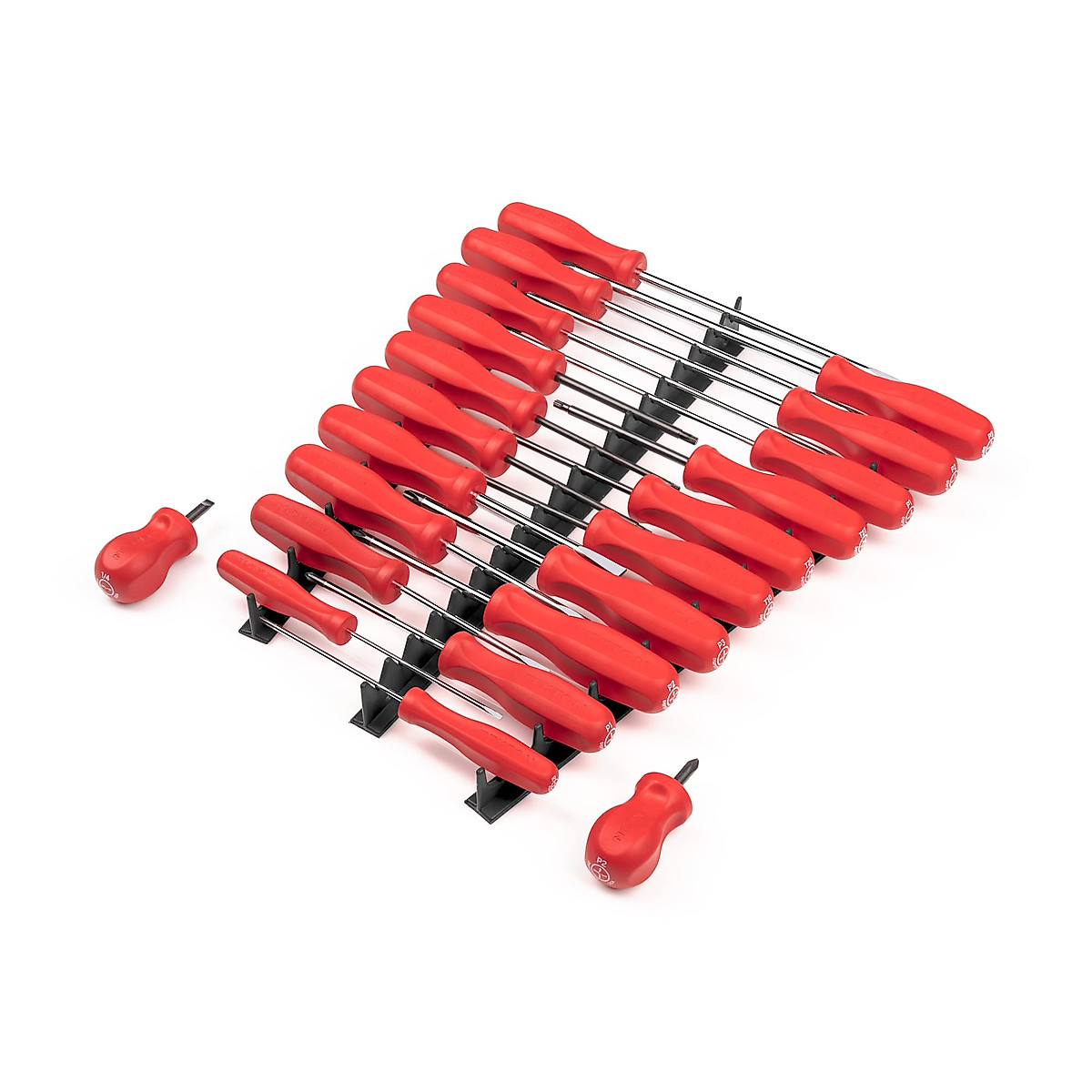 TEKTON Hard Handle Screwdriver Set with Black Rails, 22-Piece (#0-#3, 1/8-5/16 in., T10-T30) | DRV44500 | Made in USA