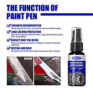 RAYHONG Rust Remover Spray - Multipurpose Rust Remover Rust Remover Rust Remover, Rustout Instant Remover Spray, Car Care Cleaning Rust Remover for Metal Parts