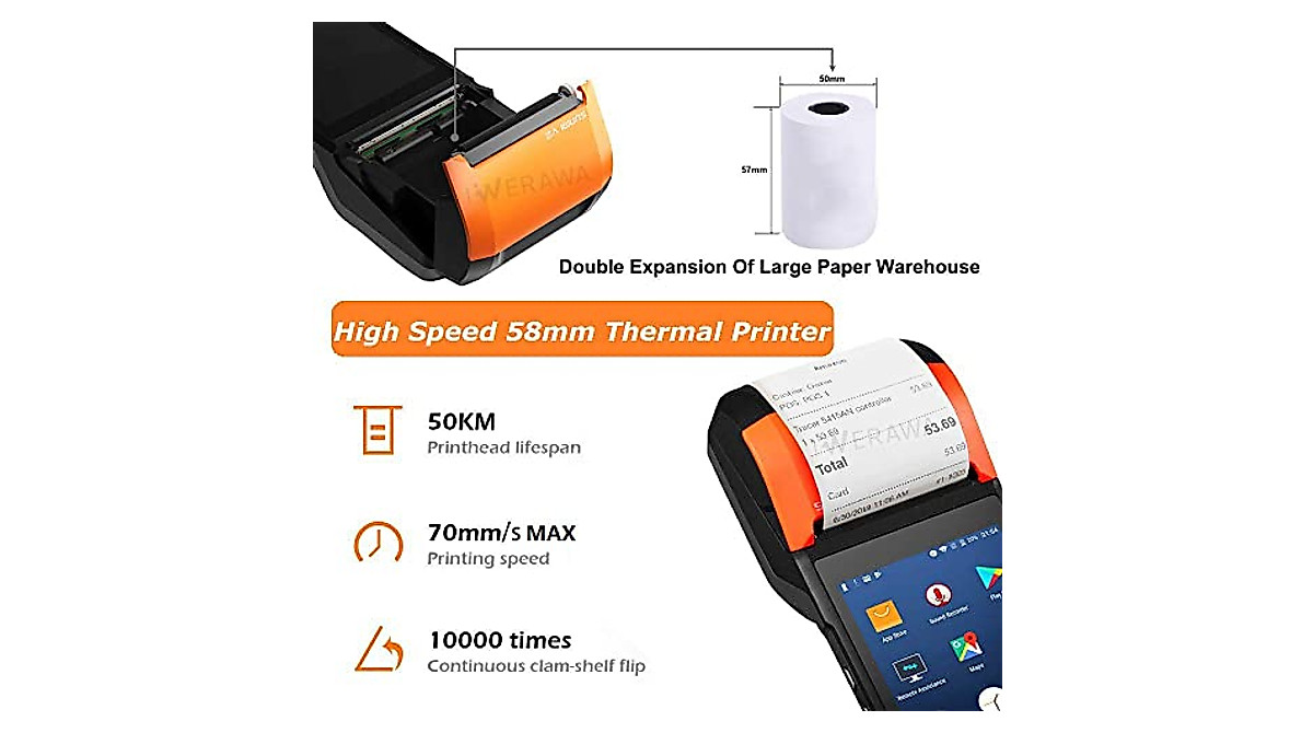 SUNMI V2 Portable POS Printer with 58mm Thermal Printing & Scanner