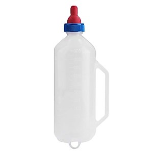 Lamb Milk Bottle Calf Goat Milk Feeder Bottle Baby Milk Feeding Screw-On Teat Feeder Detachable Nipple Sheep Replacement Nursing Bottle with Hand Grip & Scale 1L