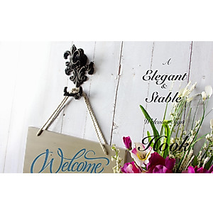 Stelalloy Decorative Wall Hook - Cast Iron Hooks - Black Coat Hooks Towel Hooks for Bathroom Hat Holder Purse Hook - Rustic Coat Hooks Wrought Iron Hooks - Garden Hooks - Pool Hooks